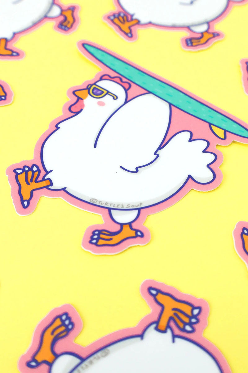 Surfin Chicken Sticker — Fells Point Surf Co